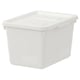 SOCKERBIT Box with lid, pink, 19x26x15 cm - IKEA Ireland