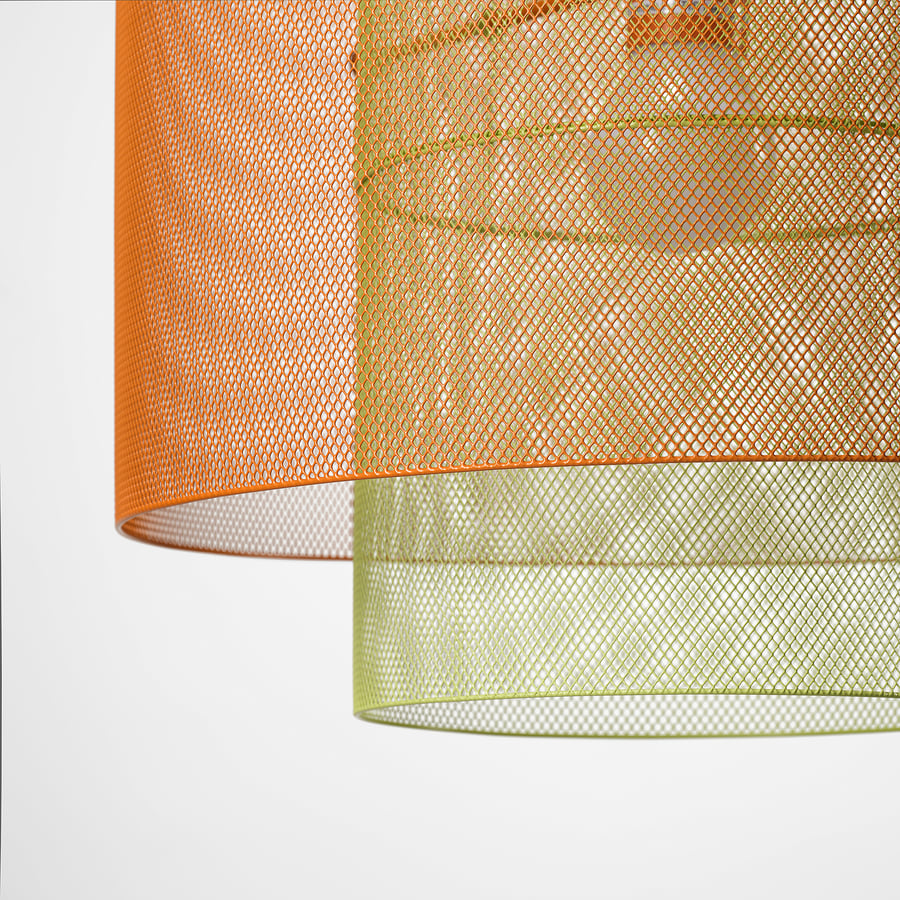 SOLVINDEN ceiling lamp, mesh orange/light green - IKEA Ireland