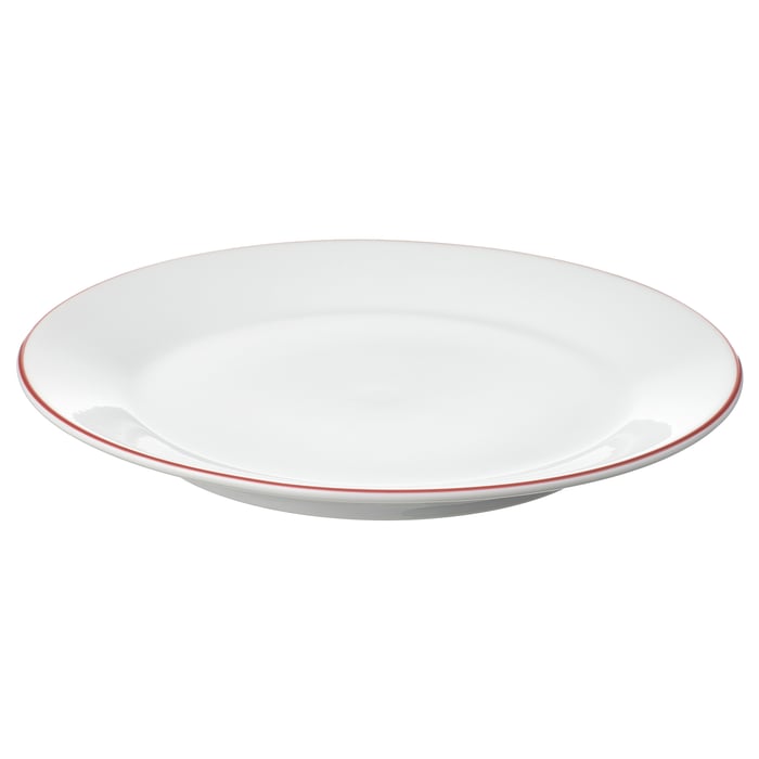 VINTERFINT side plate, white/red, 20 cm - IKEA Ireland