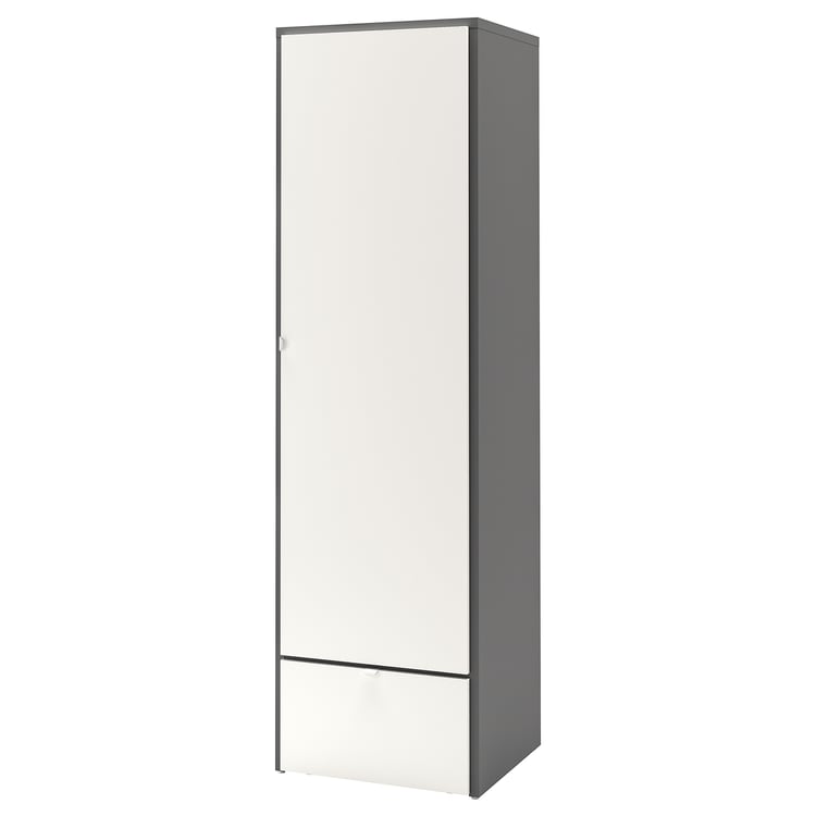 VISTHUS Wardrobe, grey/white, 63x59x216 cm - IKEA Ireland