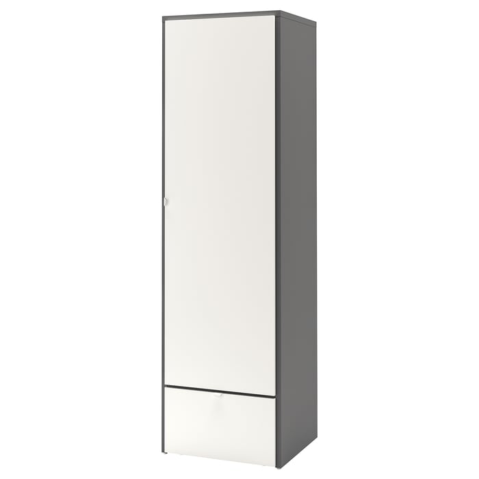 VISTHUS Wardrobe, grey/white, 63x59x216 cm - IKEA Ireland