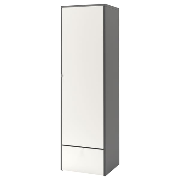 VISTHUS Wardrobe, grey/white, 63x59x216 cm - IKEA Ireland