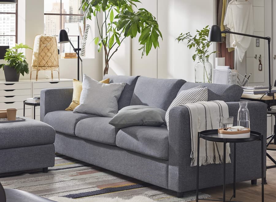 FINNALA sectional, 4-seat, with chaise/Gunnared medium gray - IKEA