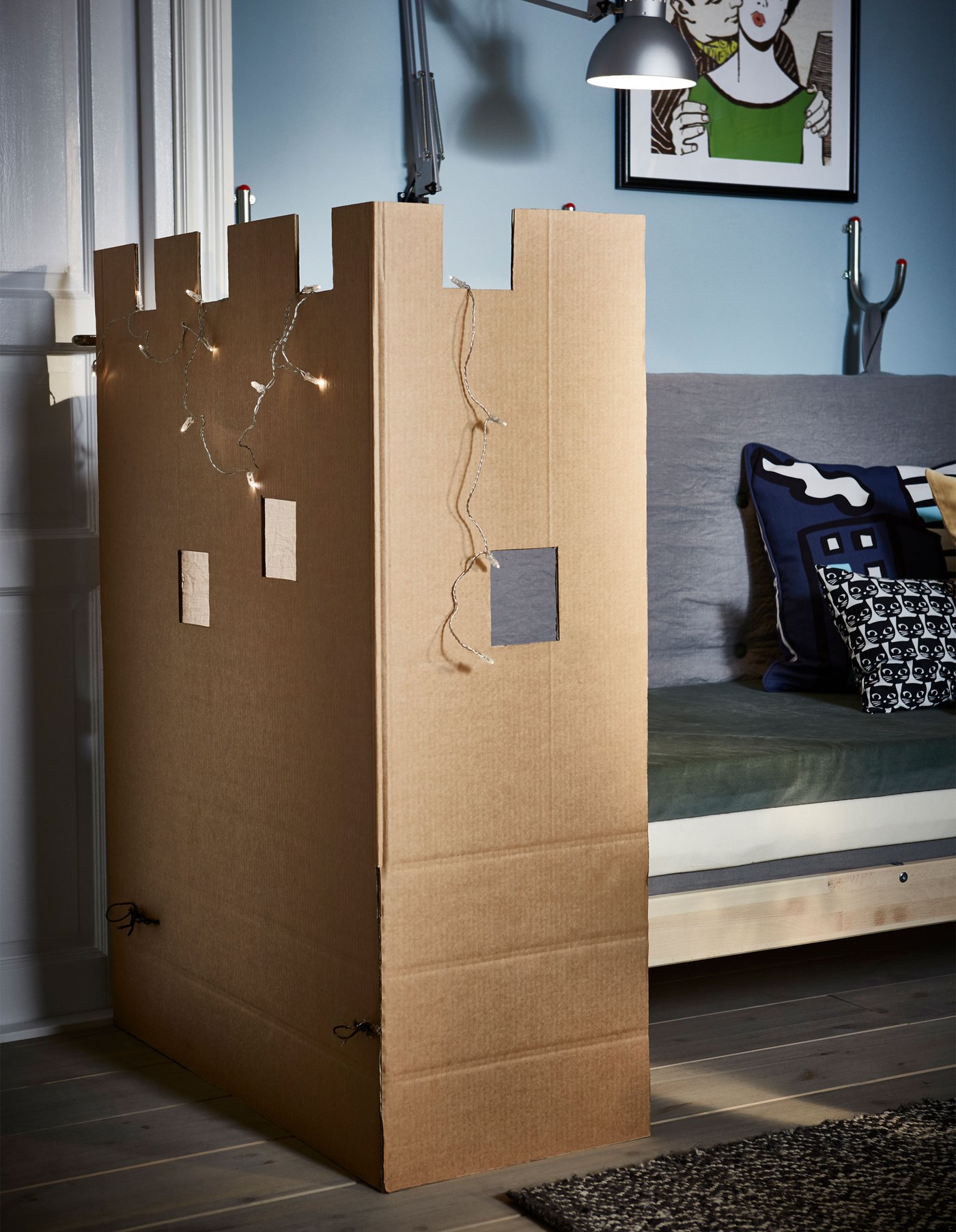 Cardboard idea: a playful privacy wall - IKEA