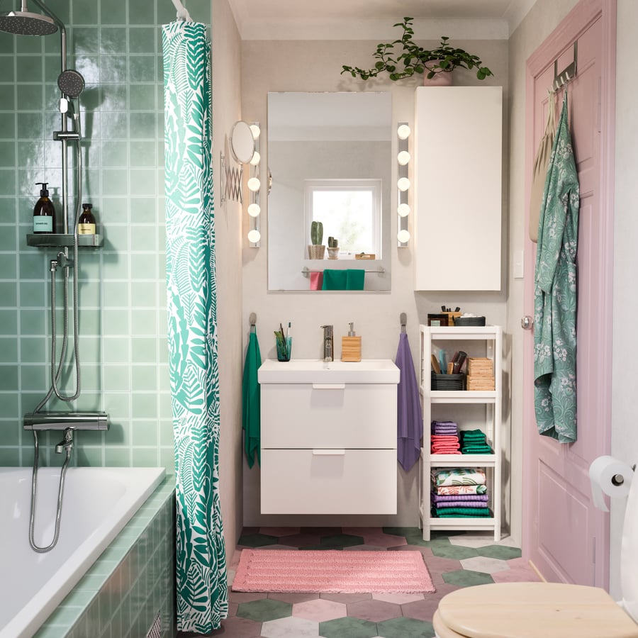 A bright, bubbly and storage-friendly bathroom - IKEA