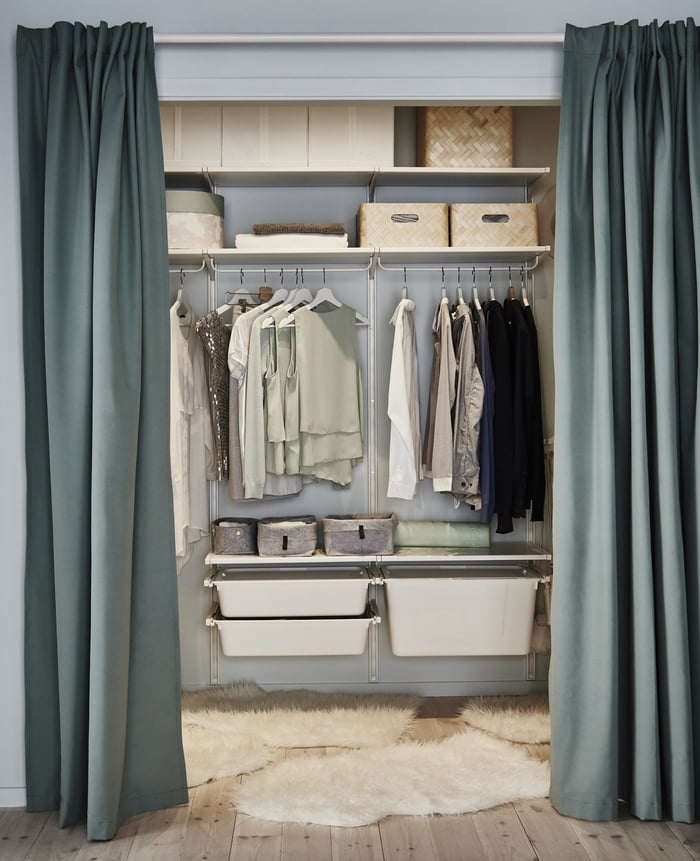 A walk-in closet in a tricky space - IKEA Ireland