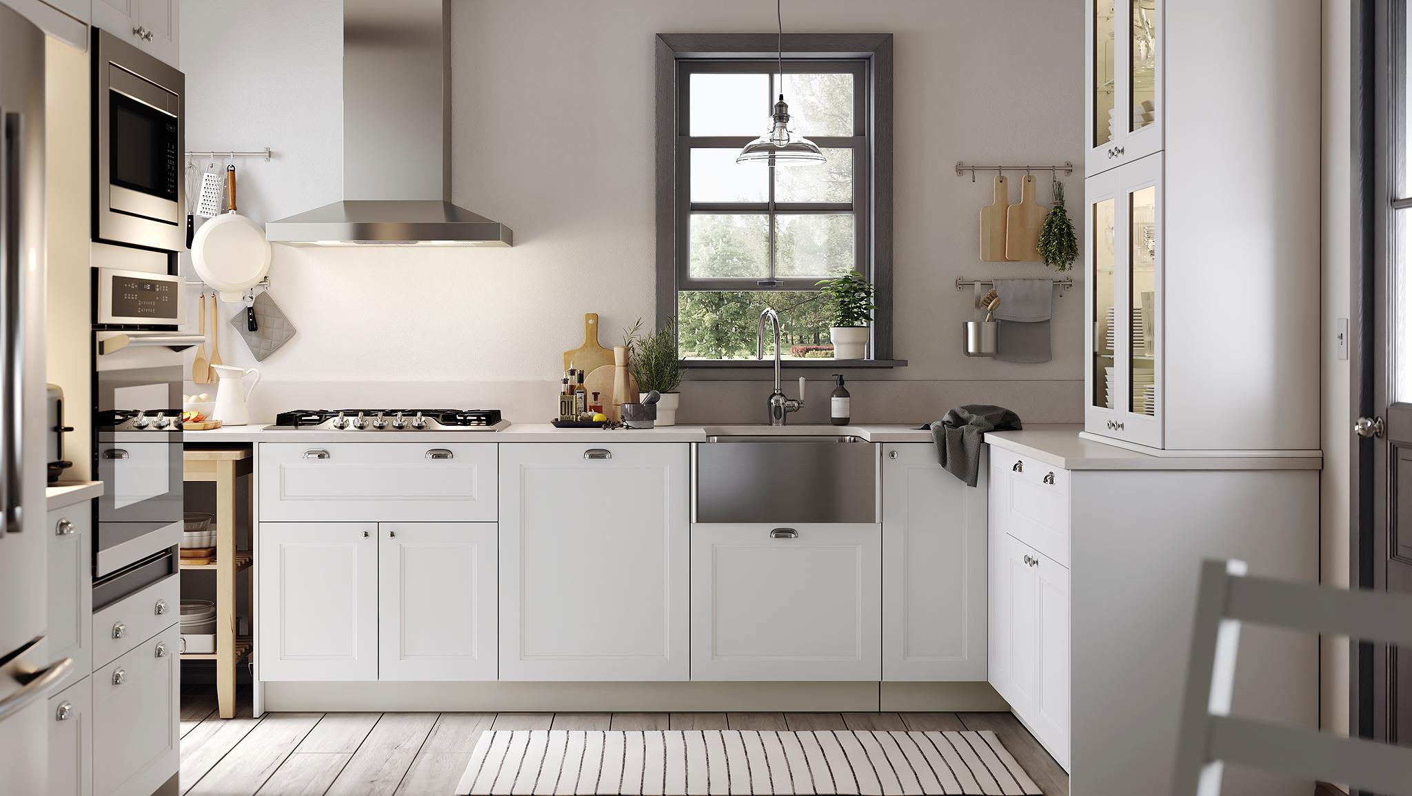 Modern and traditional – AXSTAD matt white kitchen - IKEA Switzerland