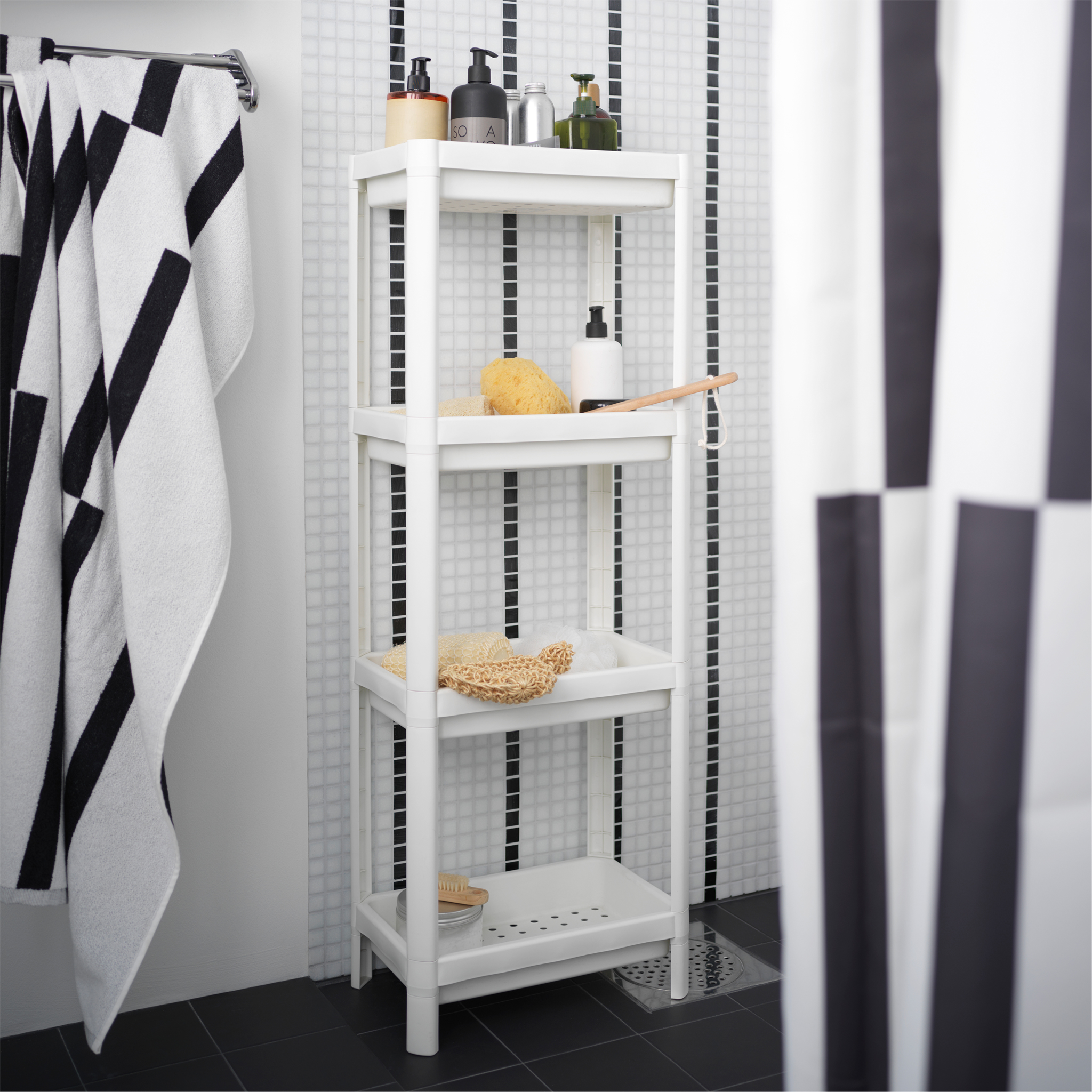 A small, beautiful bathroom with functional storage - IKEA
