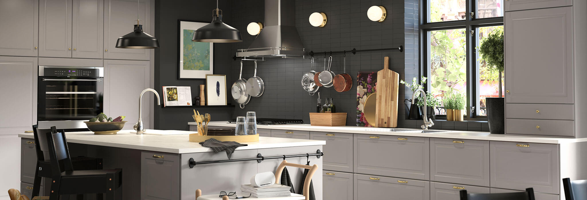 Light Gray Kitchen Cabinets – BODBYN Series - IKEA
