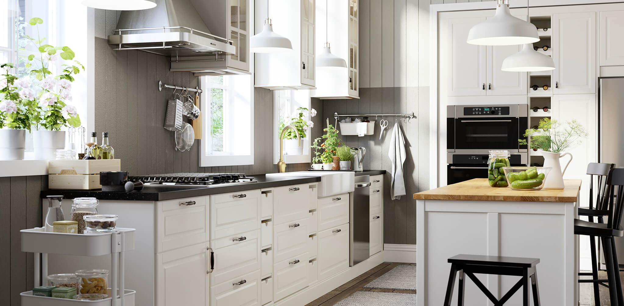 Light Gray Kitchen Cabinets – BODBYN Series - IKEA