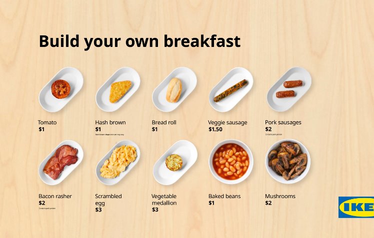 IKEA Breakfast Menu Australia | Restaurant Food Menu - IKEA