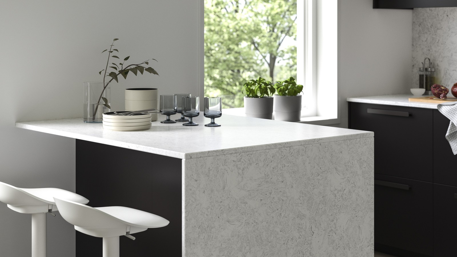 Custom Kitchen Glass Composite Benchtops - IKEA