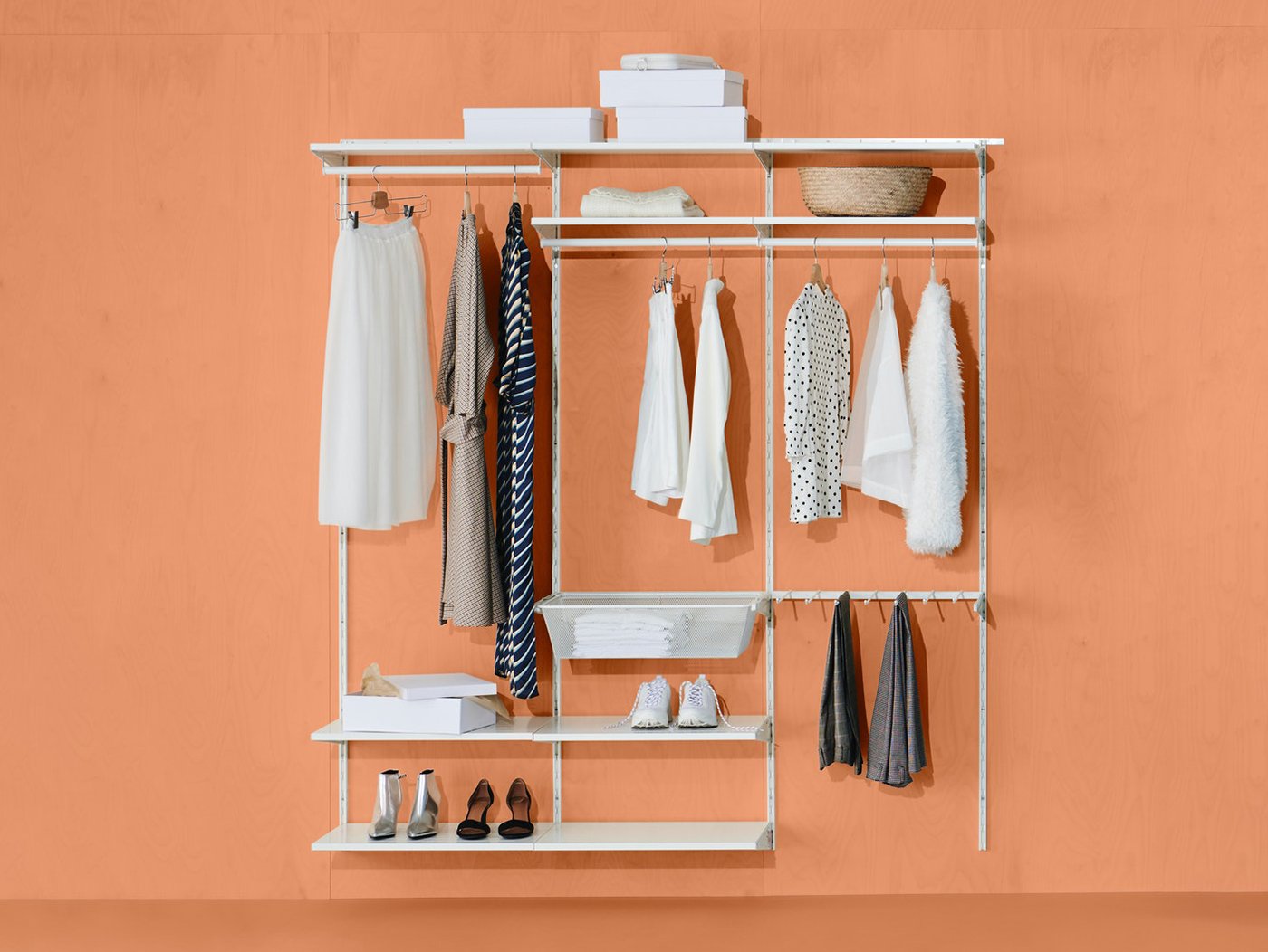 BOAXEL Wardrobe combination, white, 981/4x153/4x79" - IKEA