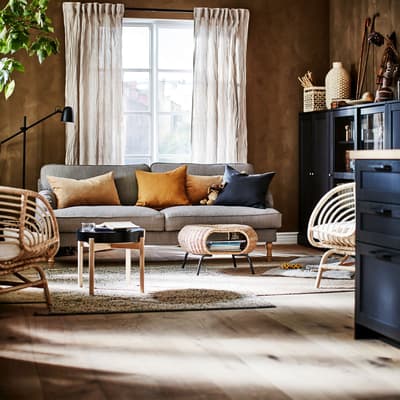 A warm and inviting living room inspired by nature - IKEA