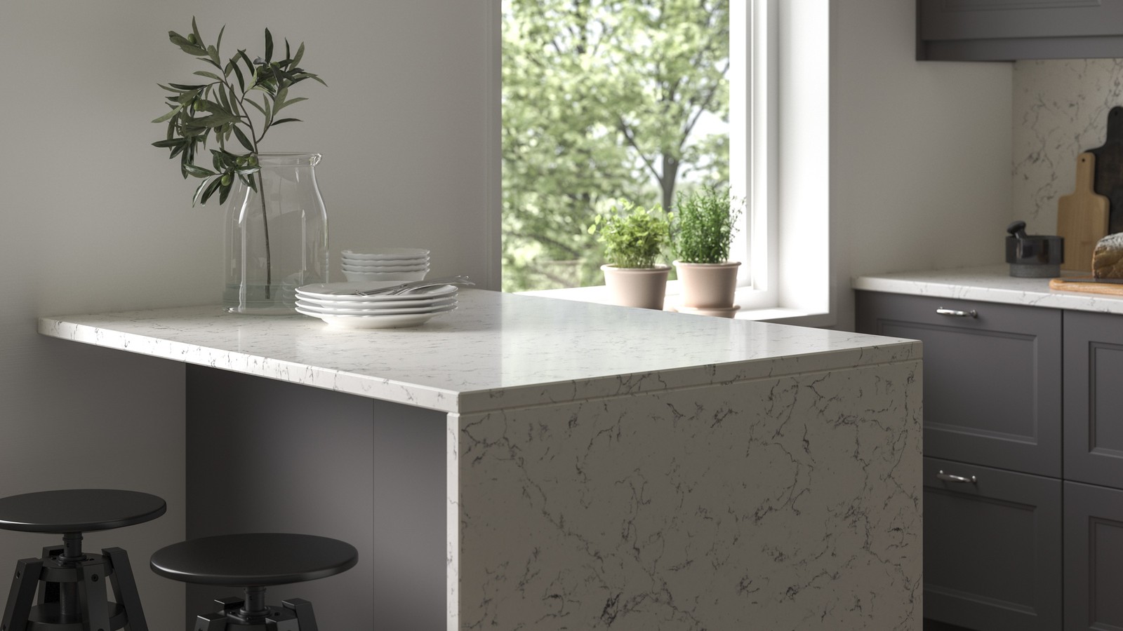 Custom Kitchen Glass Composite Benchtops - IKEA