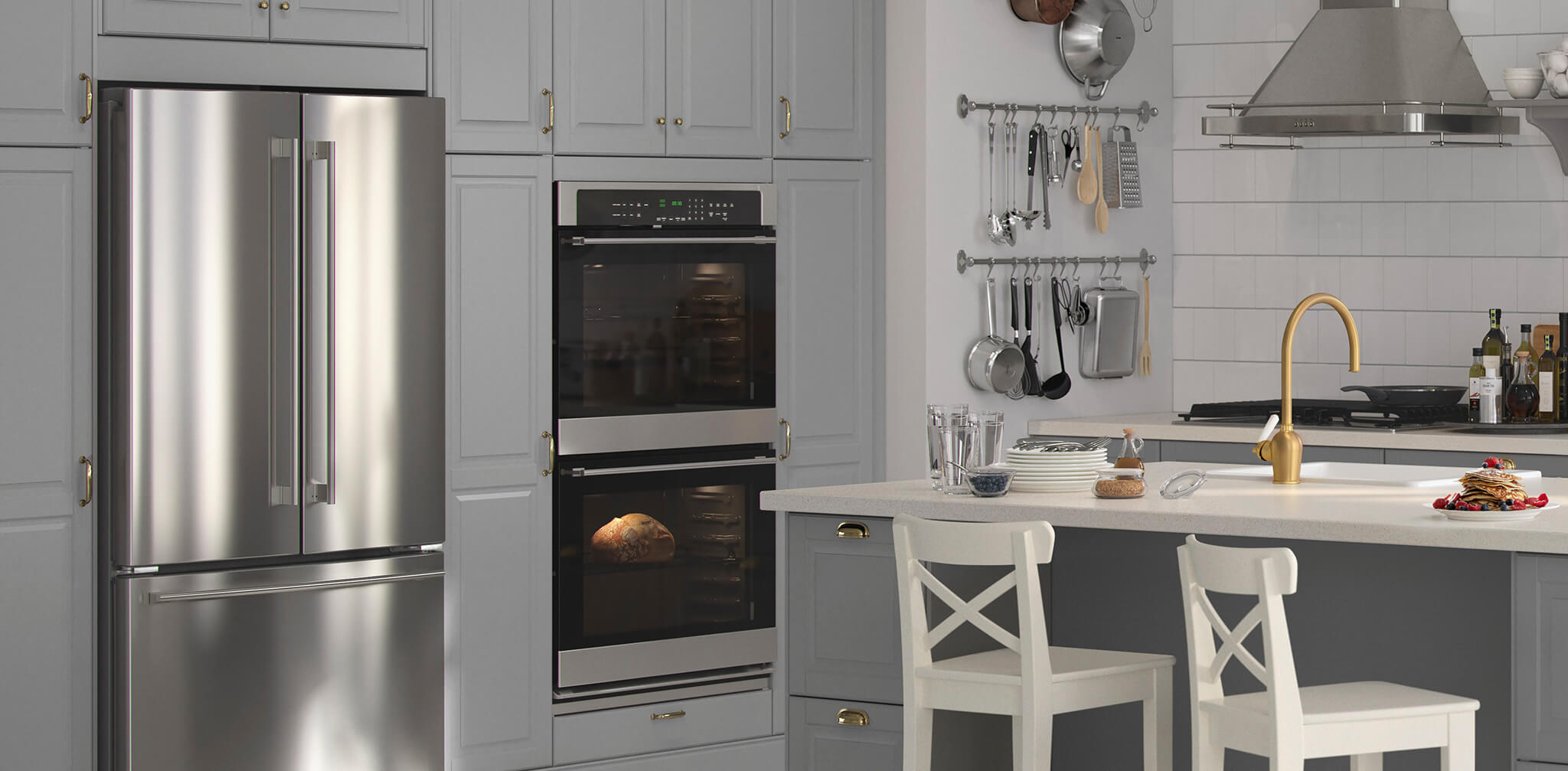 Light Gray Kitchen Cabinets – BODBYN Series - IKEA