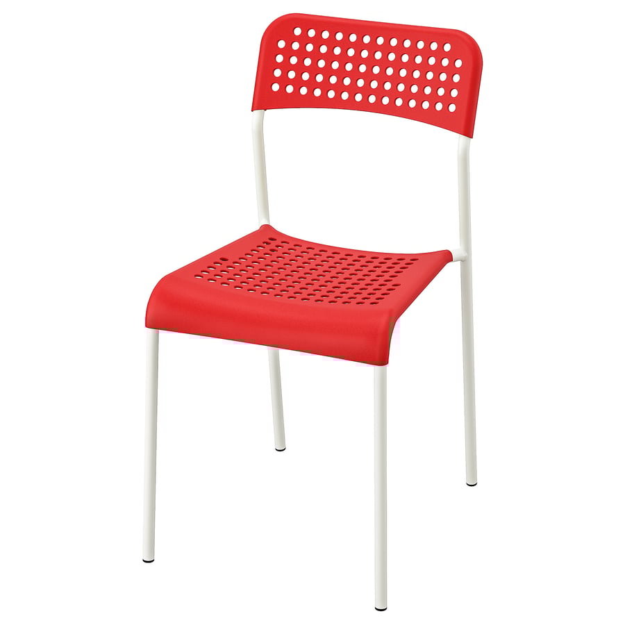 ADDE chair, red/white - IKEA