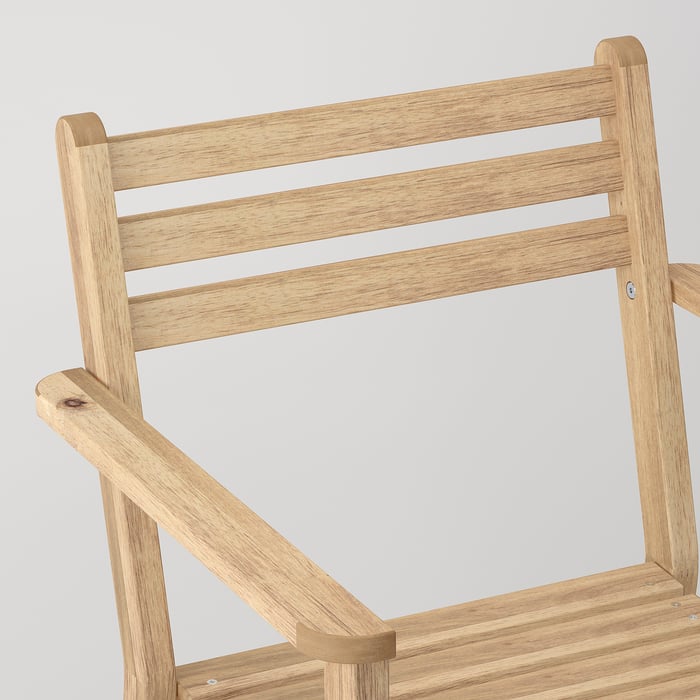 ASKHOLMEN chair with armrests, outdoor, acacia - IKEA
