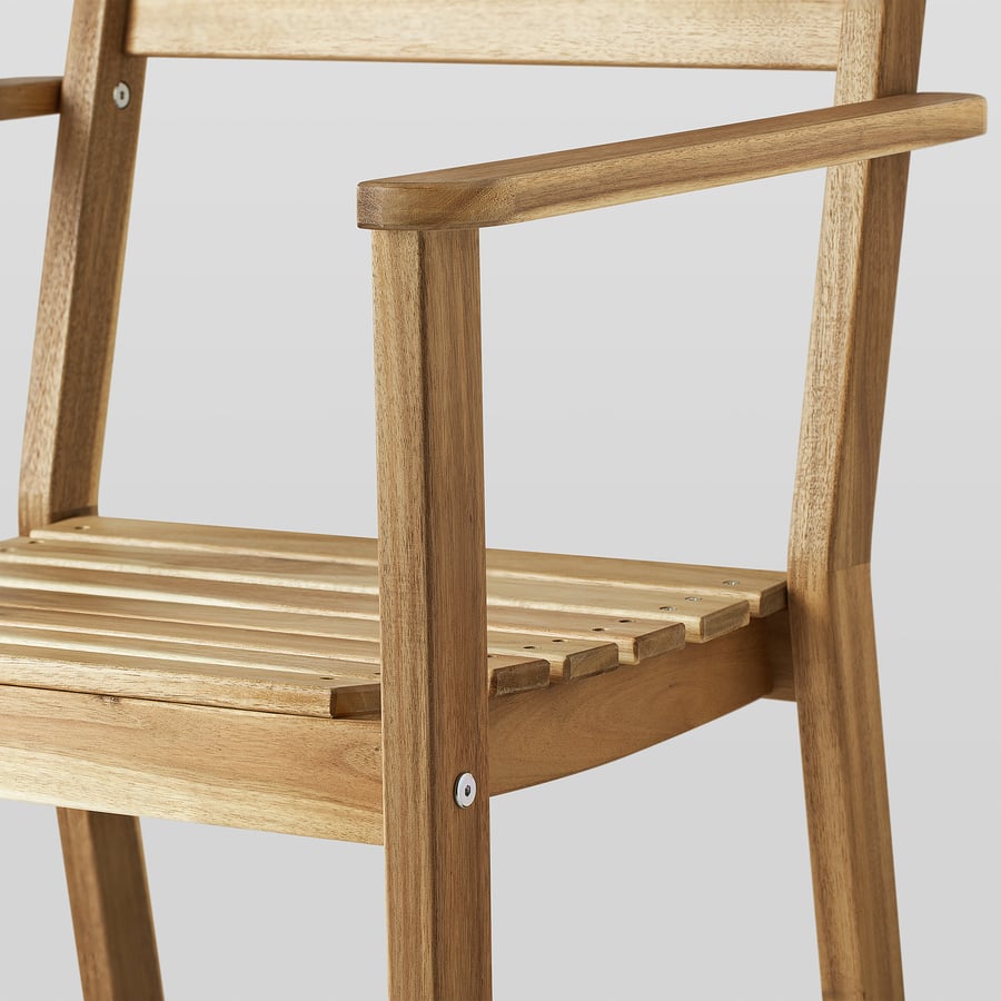 ASKHOLMEN chair with armrests, outdoor, acacia - IKEA