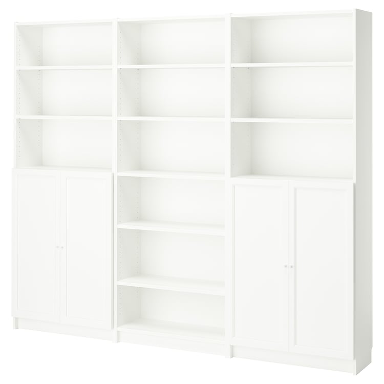 BILLY / OXBERG bookcase combination with doors, white, 240x30x202 cm ...