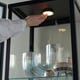 BLÅLIDEN / STRIMSÄV glass-door cabinet with lighting, black - IKEA