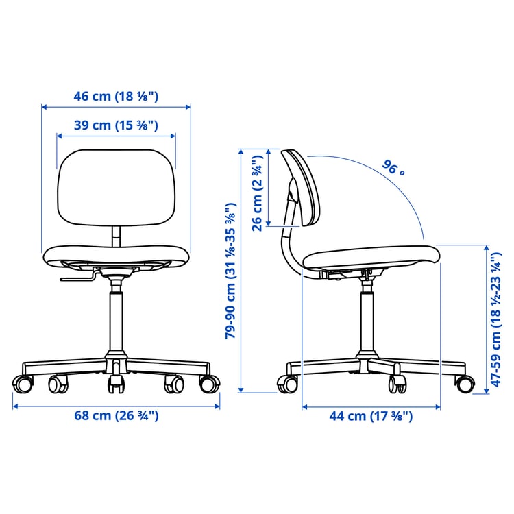 BLECKBERGET swivel chair, Klovsta white/grey - IKEA