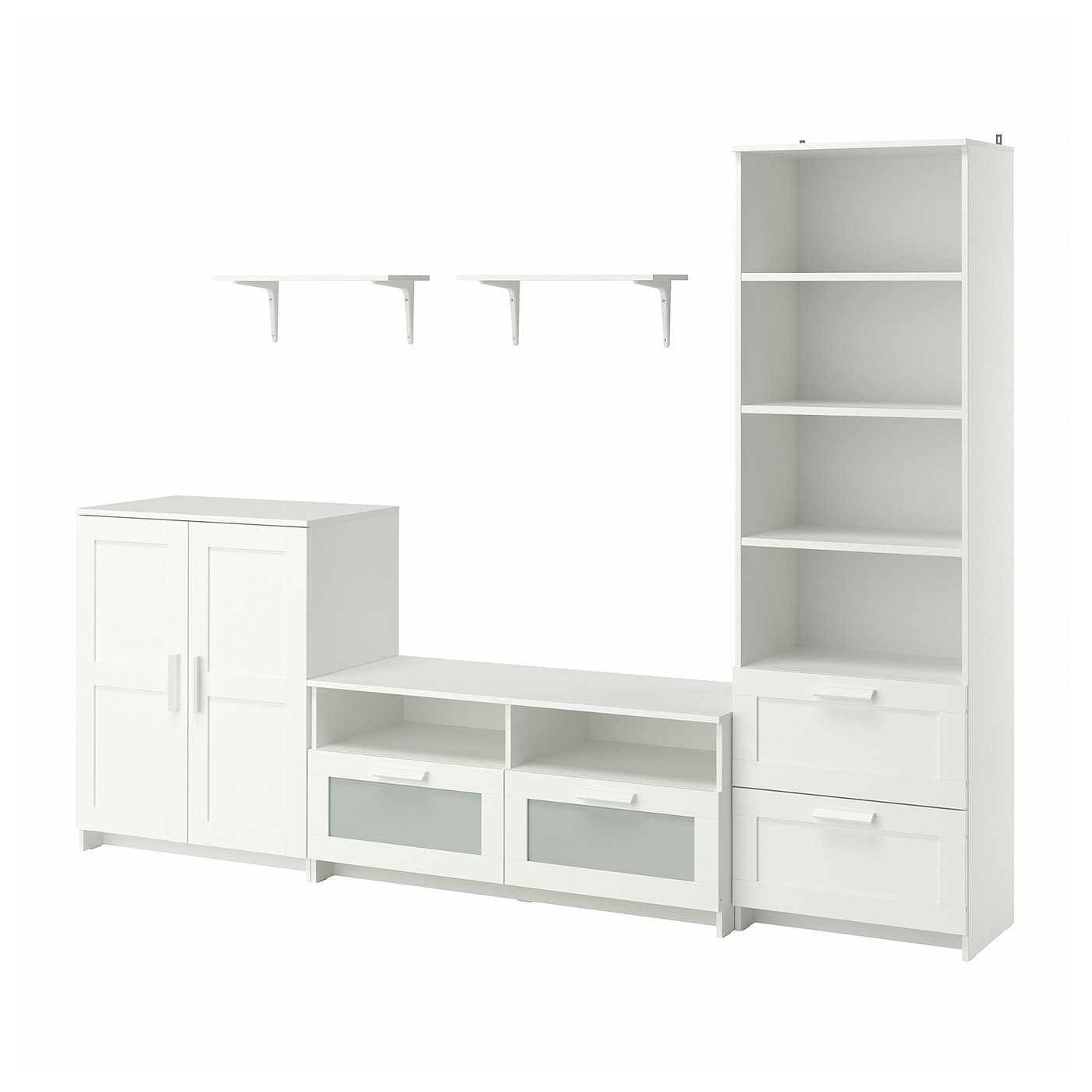 BRIMNES / BURHULT TV storage combination, white, 258x41x190 cm (1015 ...