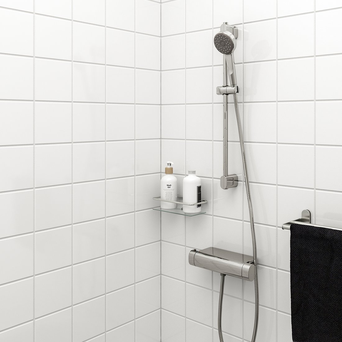 BROGRUND riser rail with handshower kit, chrome-plated - IKEA