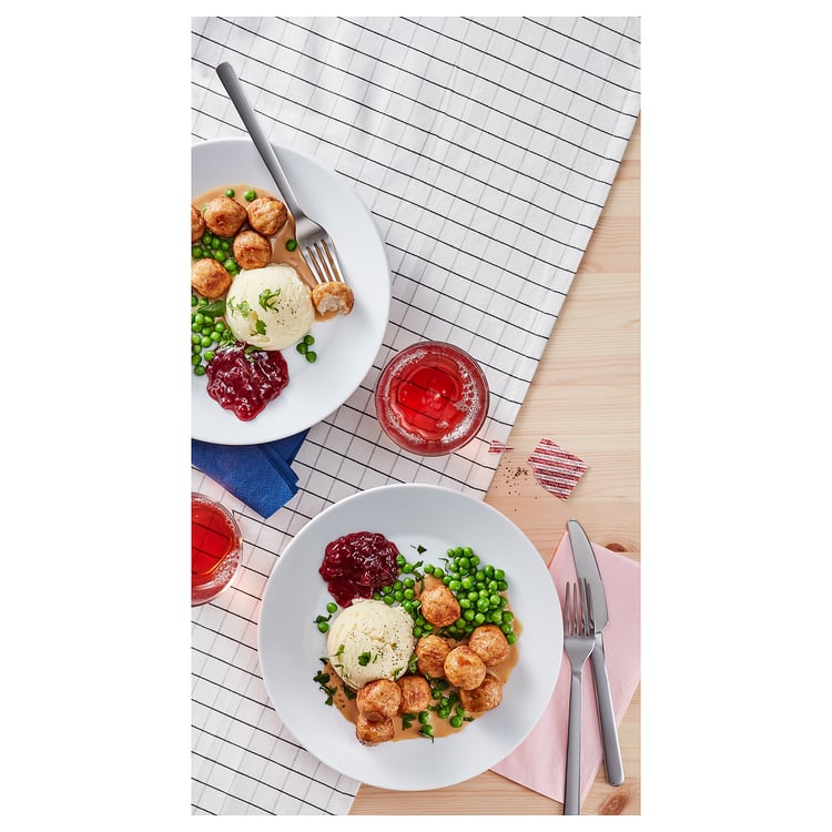 Chicken meatballs, mashed potatoes green peas/cream sauce and ...