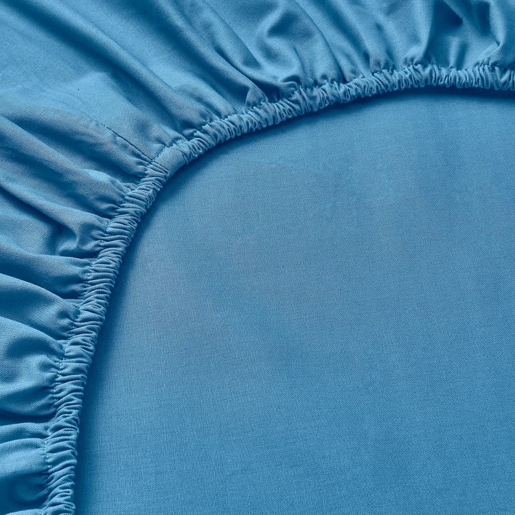 DVALA fitted sheet, blue, 140x200 cm (55x79") - IKEA