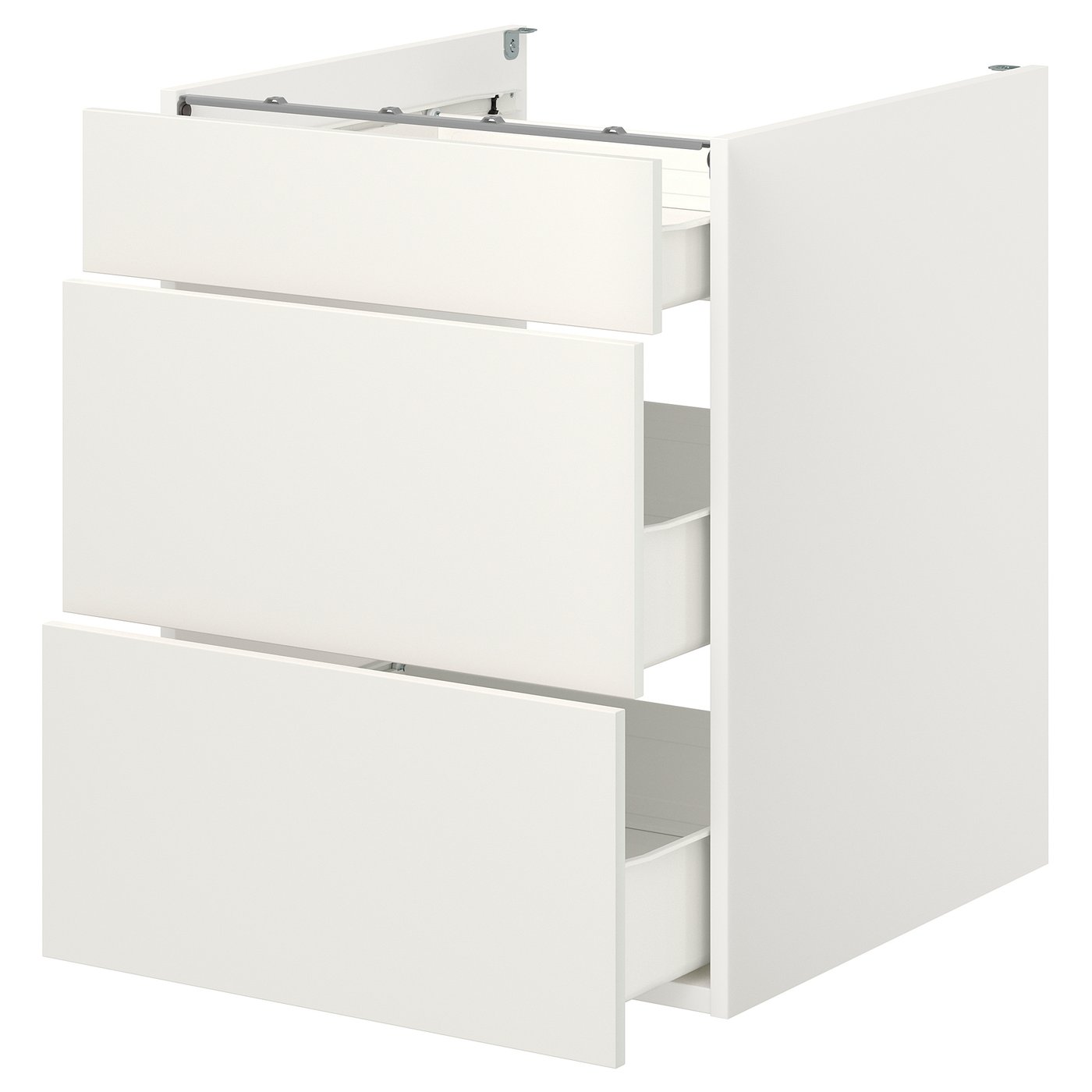 ENHET base cb w 3 drawers, white, 60x62x75 cm (235/8x243/8x291/2") - IKEA