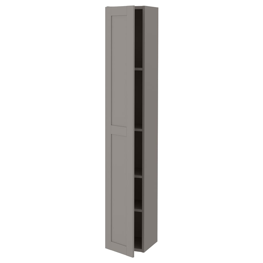 ENHET hi cb w 4 shlvs/door, grey/grey frame, 30x32x180 cm (113/4x125 ...