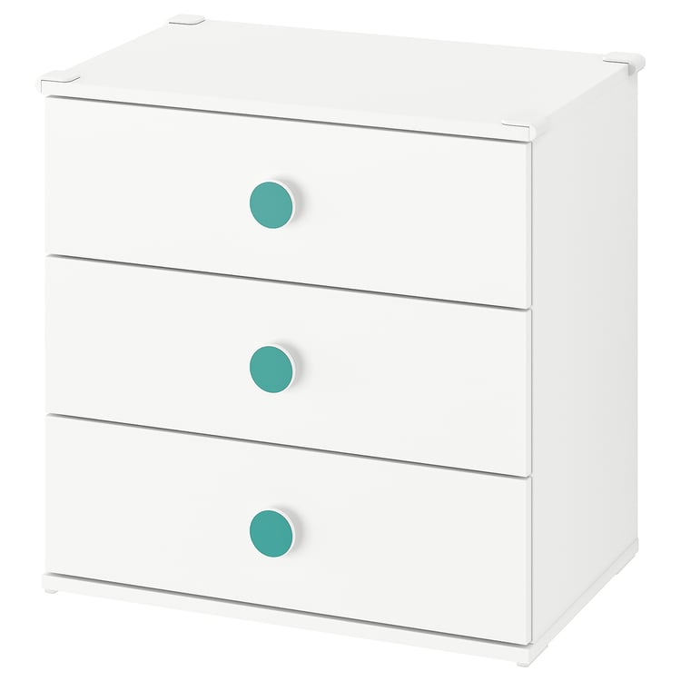 GODISHUS chest of 3 drawers, white, 60x40x60 cm (235/8x153/4x235/8") - IKEA