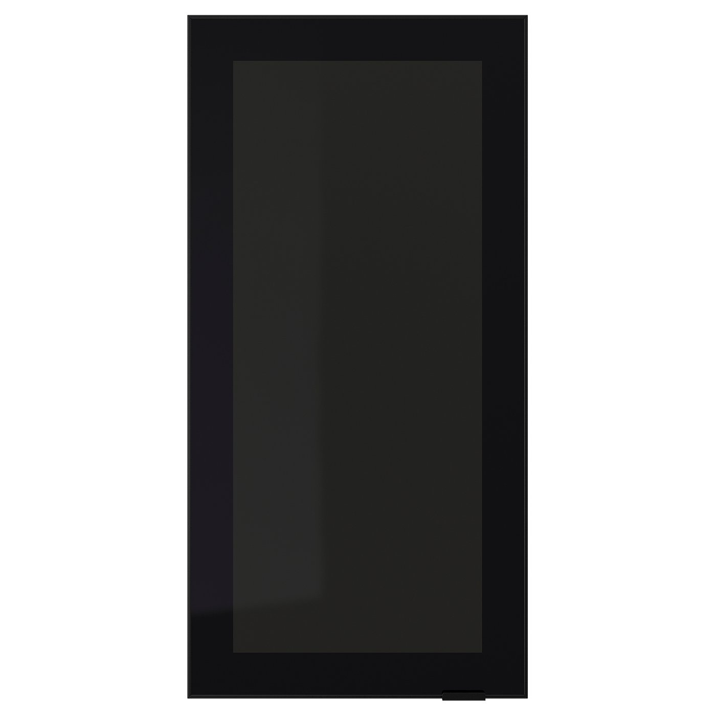 JUTIS Glass door, smoked glass, black, 40x80 cm - IKEA