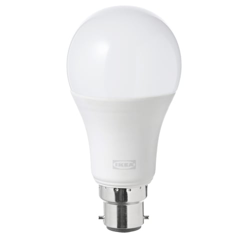 KNOPPSLINGA LED bulb B22 600 lumen, opal white, 6500 K - IKEA