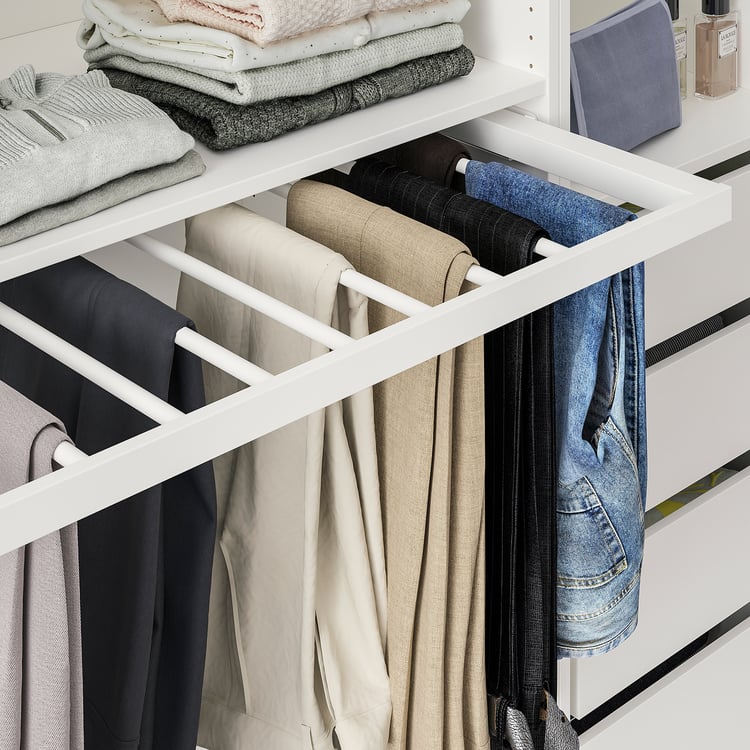 KOMPLEMENT pull-out trouser hanger, white, 100x58 cm (393/8x227/8") - IKEA