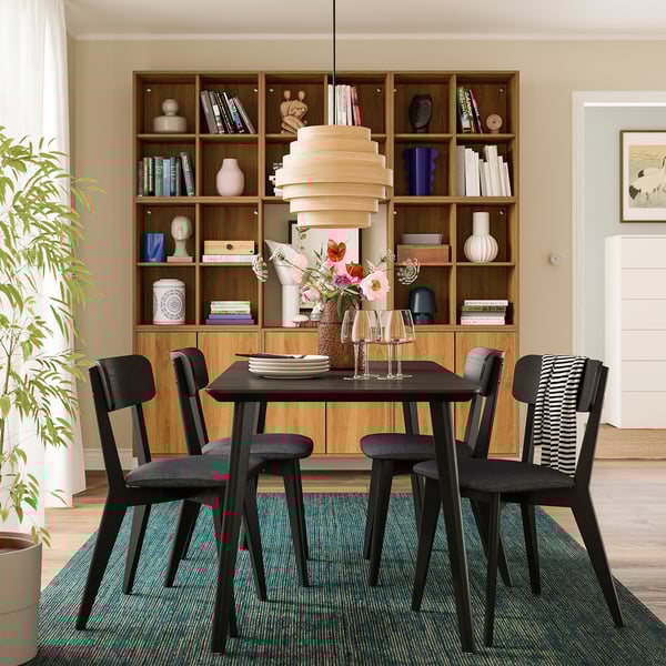 LISABO table, black/ash veneer, 140x78 cm (551/8x303/4") - IKEA