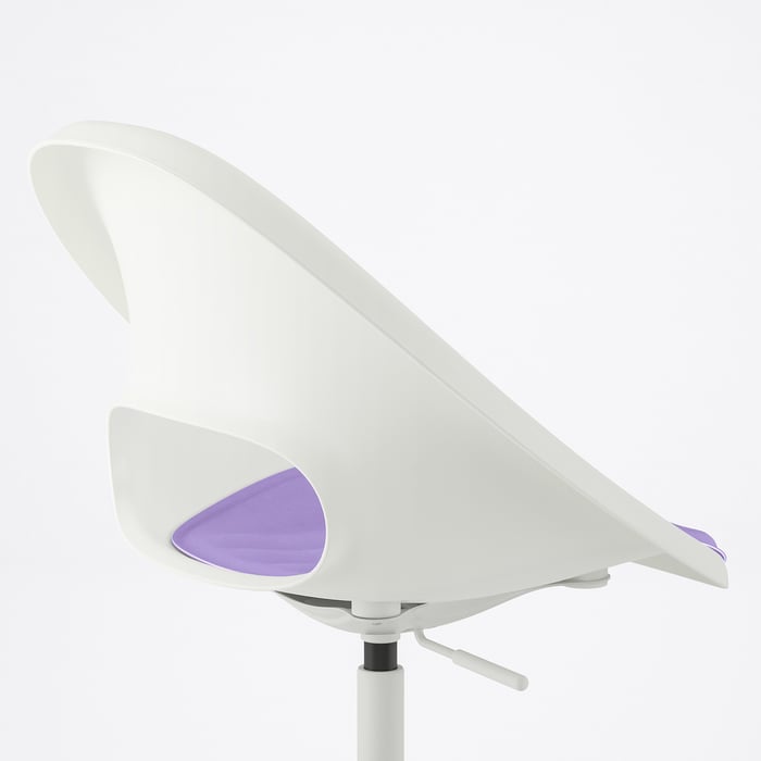 LOBERGET / MALSKÄR swivel chair + pad, white/lilac - IKEA