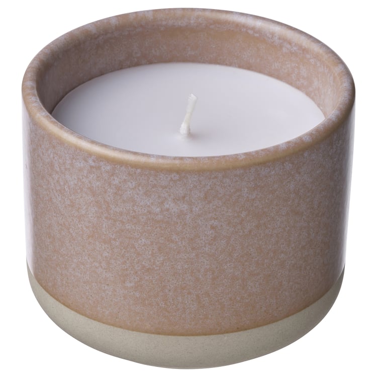 LUGNARE scented candle in ceramic jar, Jasmine/pink, 25 hr - IKEA
