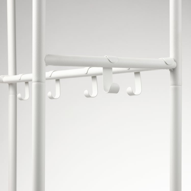MACKAPÄR coat rack with shoe storage unit, white, 78x32x200 cm (303 ...