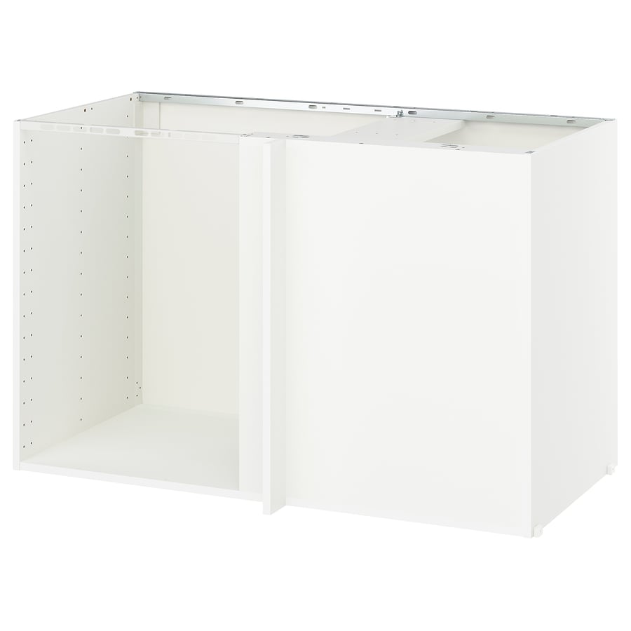 METOD corner base cabinet frame, white, 128x60x80 cm (501/4x235/8x311/2 ...