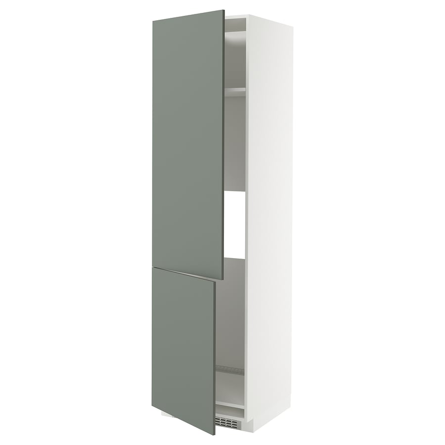 METOD high cab f fridge/freezer w 2 doors, white/Nickebo matt grey ...