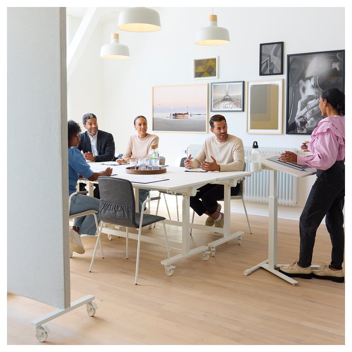 MITTZON foldable table with castors, white, 140x70 cm (551/8x271/2") - IKEA