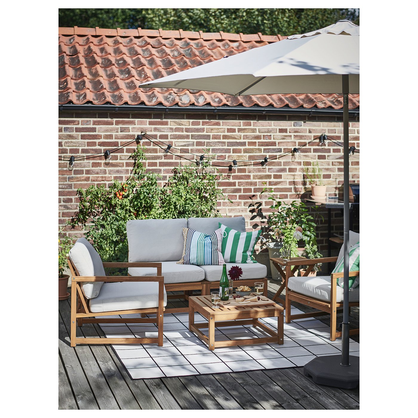 NÄMMARÖ seat sec for modular sofa, outdoor, light brown stained - IKEA