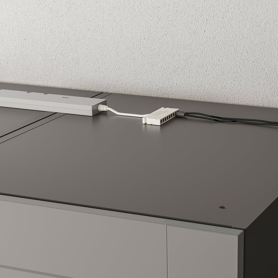 ÖVERSIDAN LED wardrobe lighting strp w sensor, dimmable dark grey, 46 ...