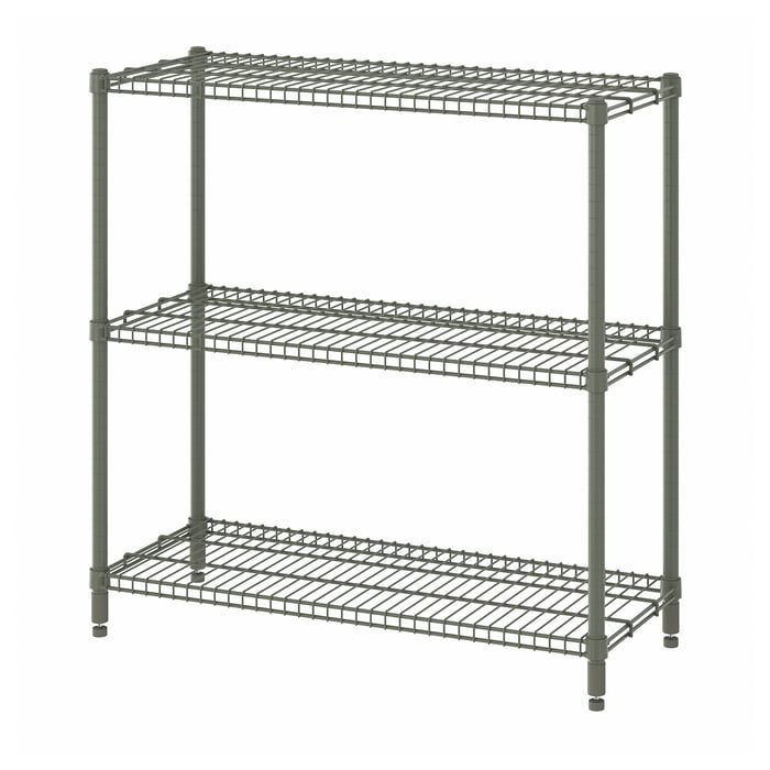 OMAR shelving unit, grey-green, 92x36x94 cm (361/4x14x37") - IKEA