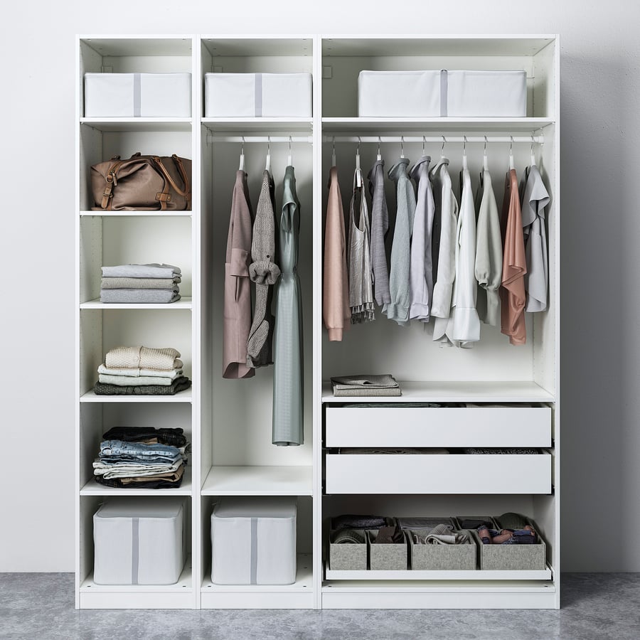 PAX / FLISBERGET wardrobe, white/light beige, 200x60x236 cm (783/4x235 ...