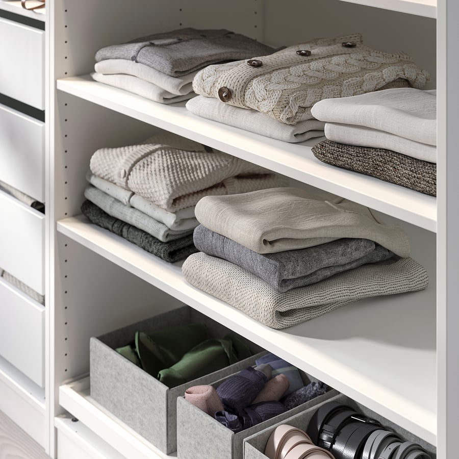 PAX / FLISBERGET wardrobe, white/light beige, 100x60x236 cm (393/8x235 ...