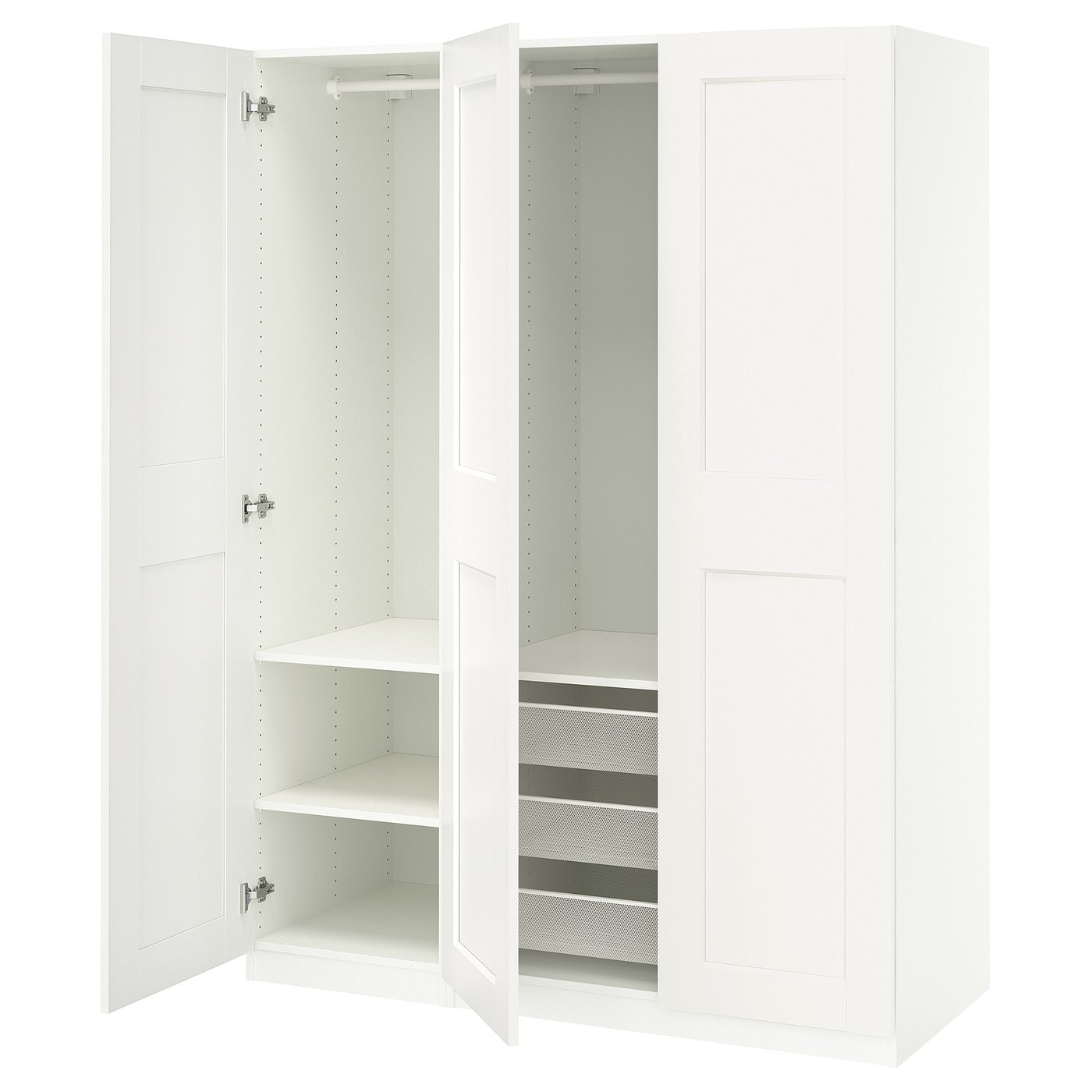 PAX / GRIMO wardrobe combination, white/white, 150x60x201 cm (59x235 ...