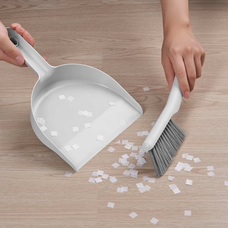 PEPPRIG dust pan and brush, grey - IKEA